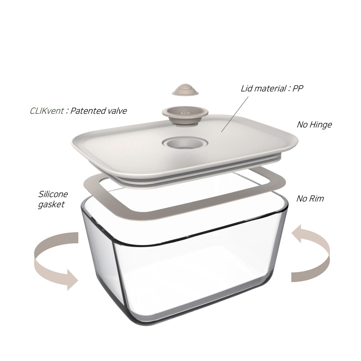 Neoflam Clik Glass food container set of 4