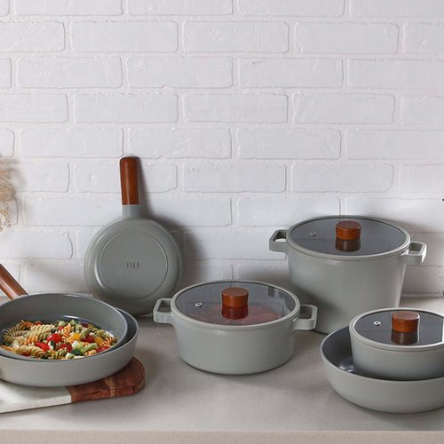 Neoflam Fika Reserve 24, 28cm Fry pans & 18, 26cm Wok Induction Midnig