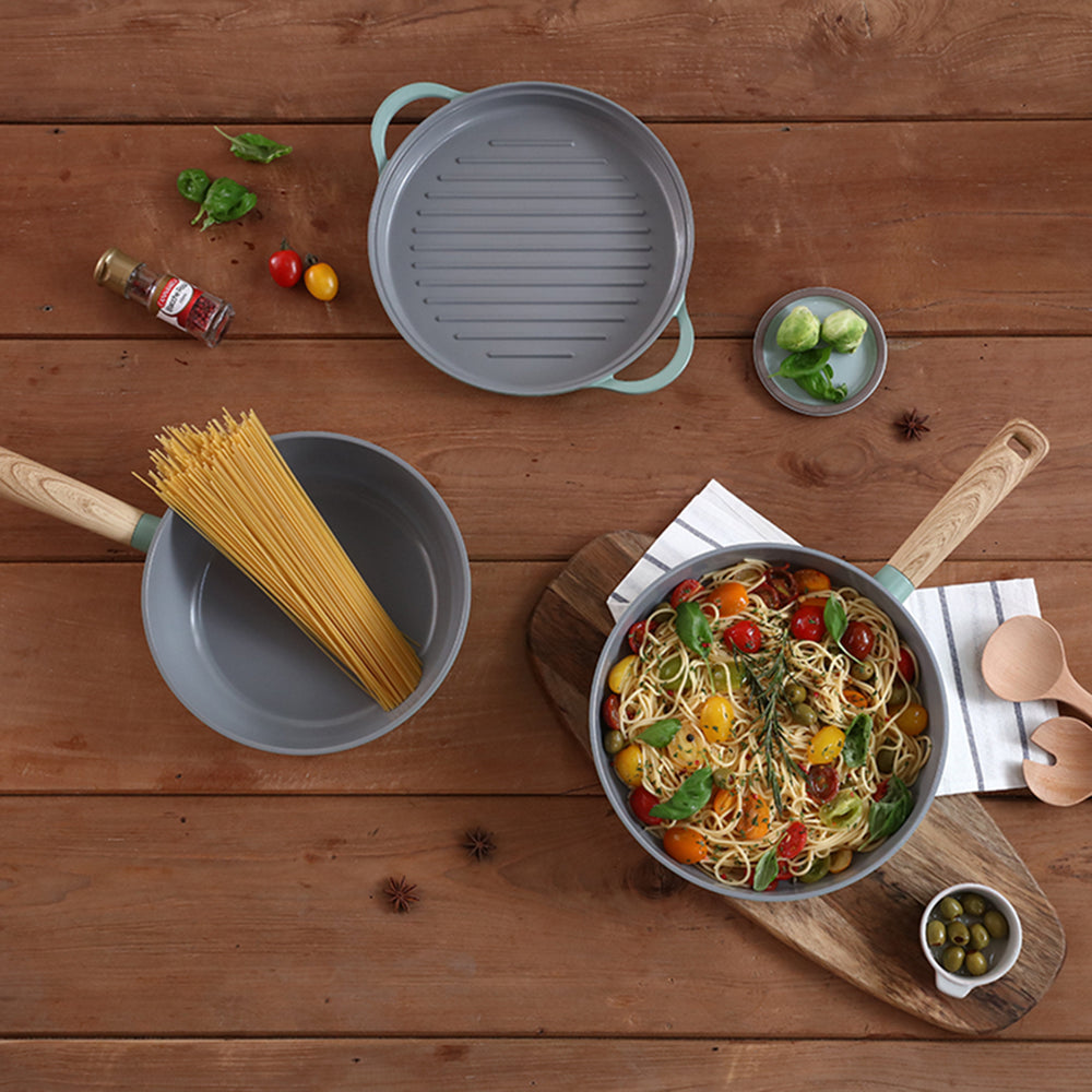 Neoflam Retro 26cm Round grill Pan Induction Pink Demer