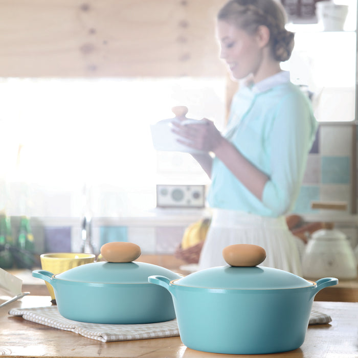 Neoflam Retro 2 Piece Set 22cm & 26cm stockpot Induction with Die-Cast ...