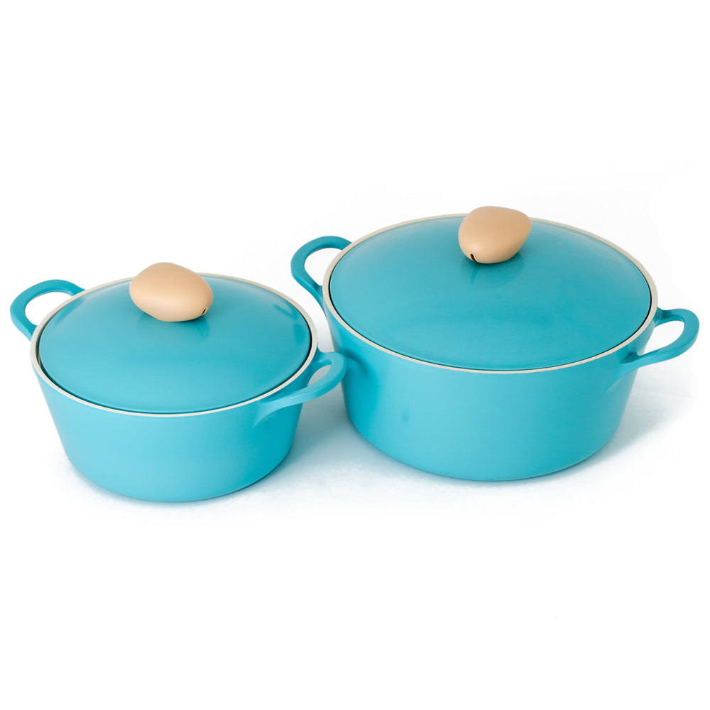 Neoflam Retro 2 Piece Set 22cm & 26cm stockpot Induction with Die-Cast ...